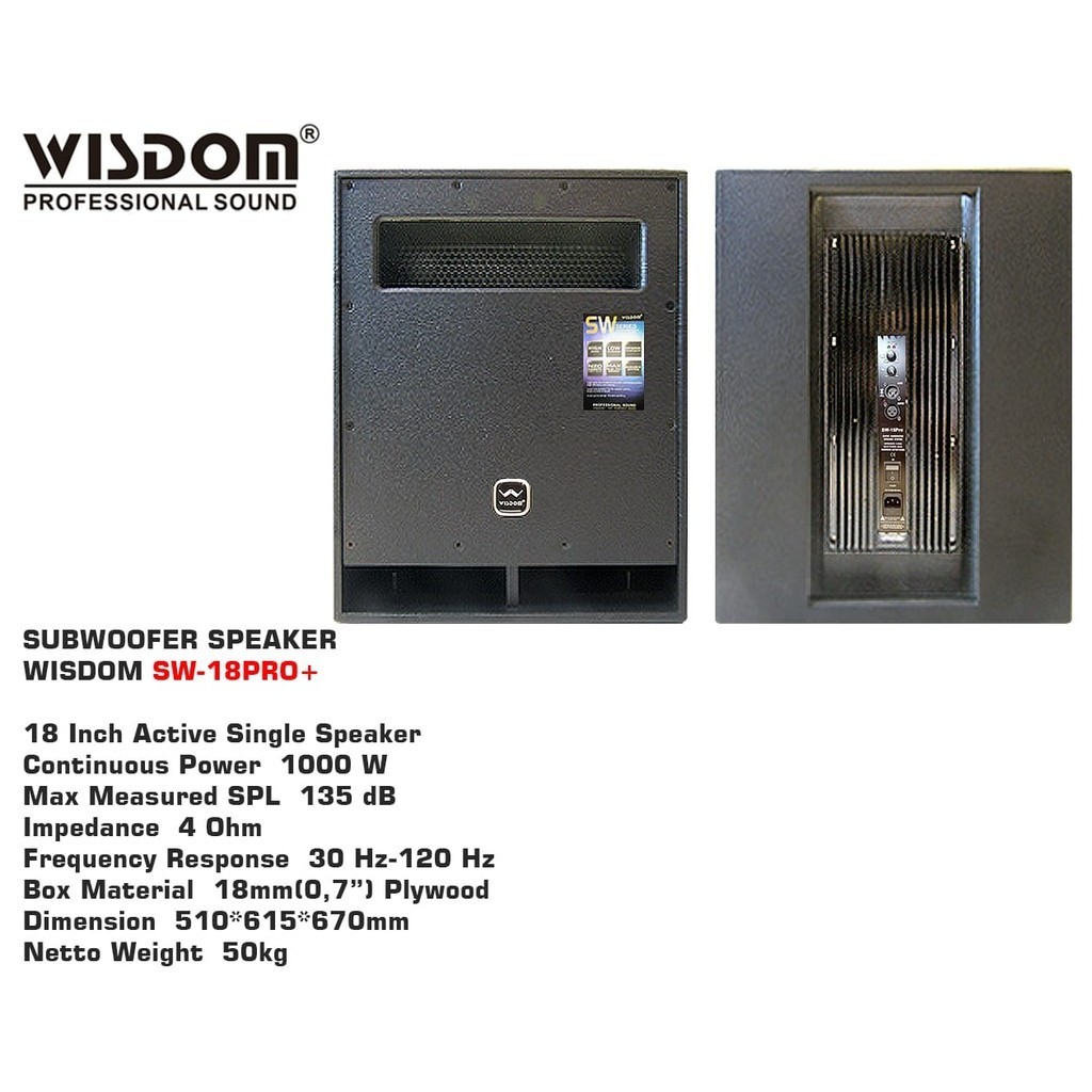 Jual SUBWOOFER WISDOM SW 18 PRO + / SW18PRO + 18 INCH ORIGINAL | Shopee Indonesia