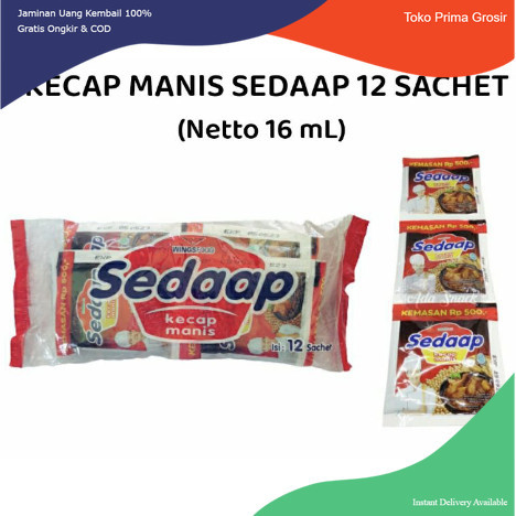 Jual Kecap Manis Sedap Sachet 12 x 16 ML Kemasan 500 | Shopee Indonesia