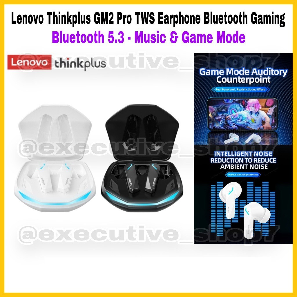 Jual Lenovo Thinkplus GM2 Pro TWS Earphone Bluetooth Gaming - Bluetooth 5.3 Music & Game Mode ...