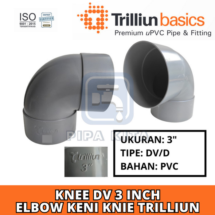 Jual Knee DV 3 Inch TRILLIUN D PVC Elbow Knie Keni L 3 Dim Polos ...