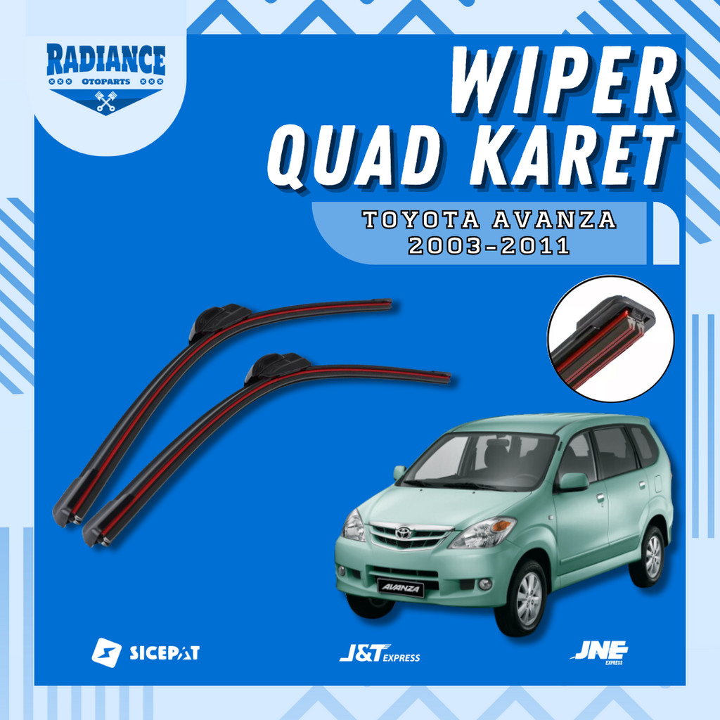 Jual Wiper Quad Karet - Toyota Avanza 2003 - 2011 - Frameless 1 Set ...