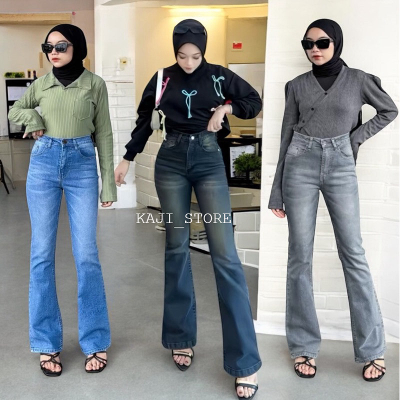 Jual Highwaist Cutbray Jeans Retro 114 - Celana Jeans Cutbray Premium ...