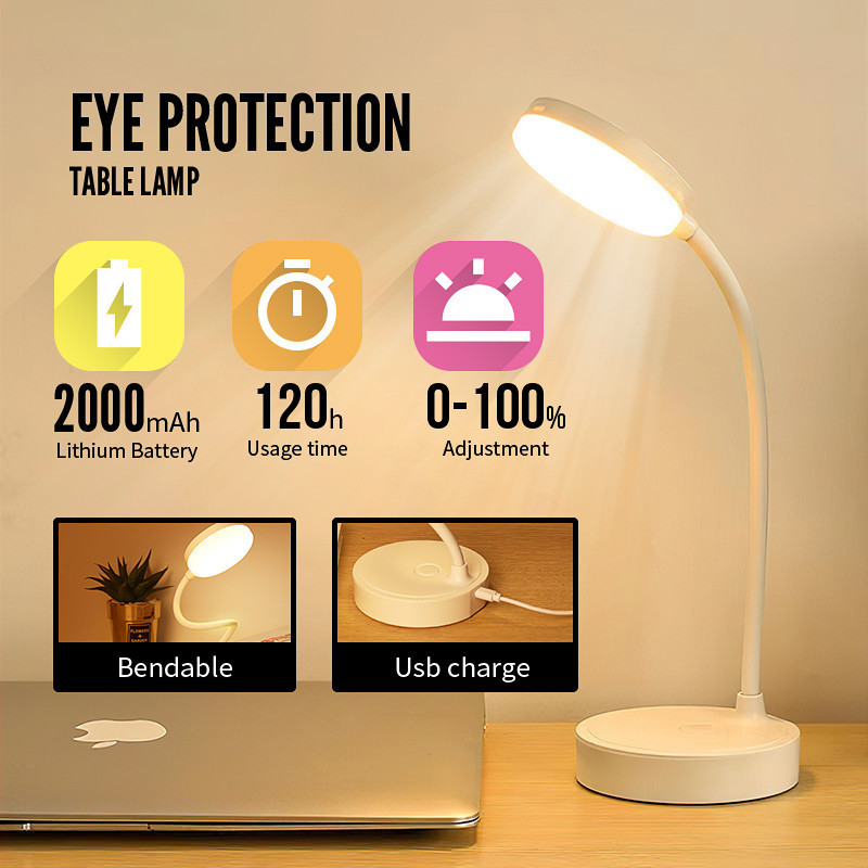 Jual Lampu Belajar Lampu Baca 3 warna 2000mAh Meja Kerja Duduk Lampu ...