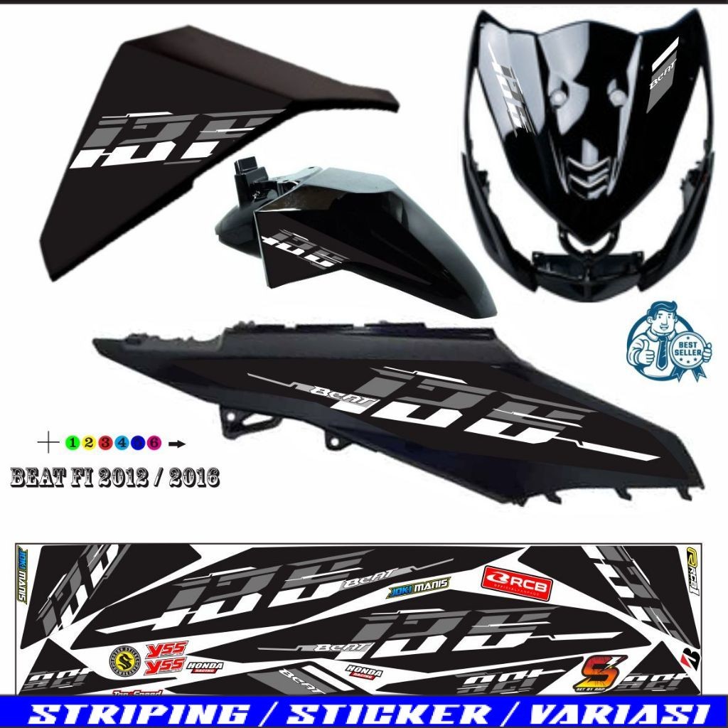 Jual LIS KEREN STRIPING BEAT FI MOTIF KERENG / VARIASI SIMPLE BEAT PGM ...