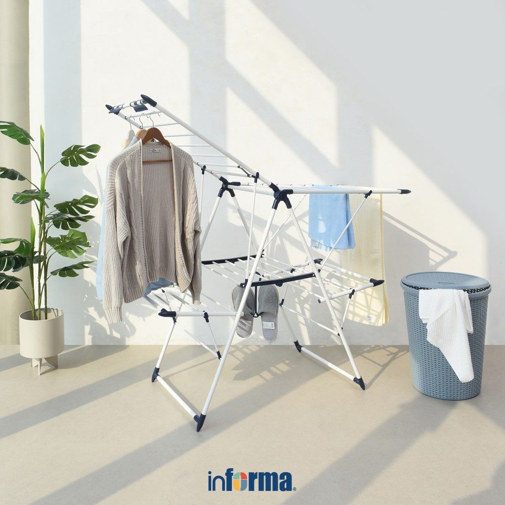 Jual Informa Jemuran Baju Lipat - Biru Tempat Jemur Baju Drying Rack ...