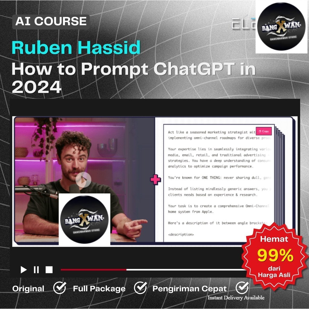 Jual [AI Course] Ruben Hassid – How to Prompt ChatGPT in 2024 Full ...
