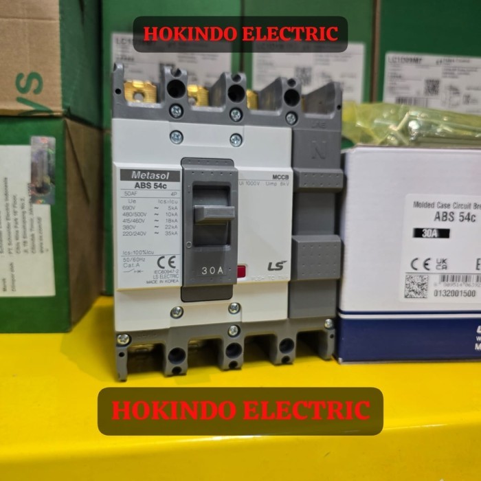 Jual MCCB LS ABS 54c 4P 30A 22KA / LS METASOL ABS54c 30A 4POLE 22KA LS ...
