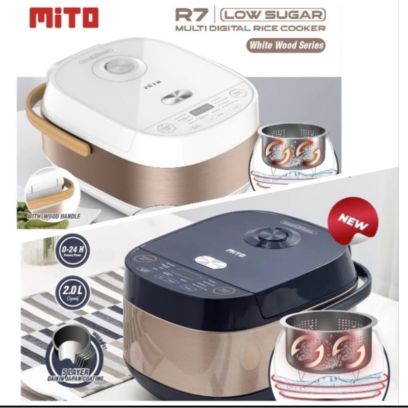 Jual Rice cooker LOW SUGAR Mito R7 multi digital 8 in 1 Glow 2 liter ...