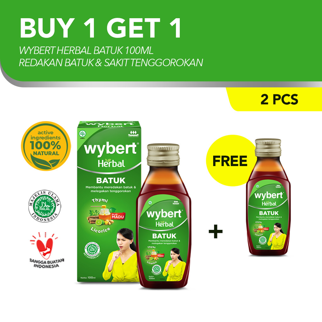 Jual Buy 1 Get 1 Wybert Herbal Batuk 100ml/ Syrup | Shopee Indonesia