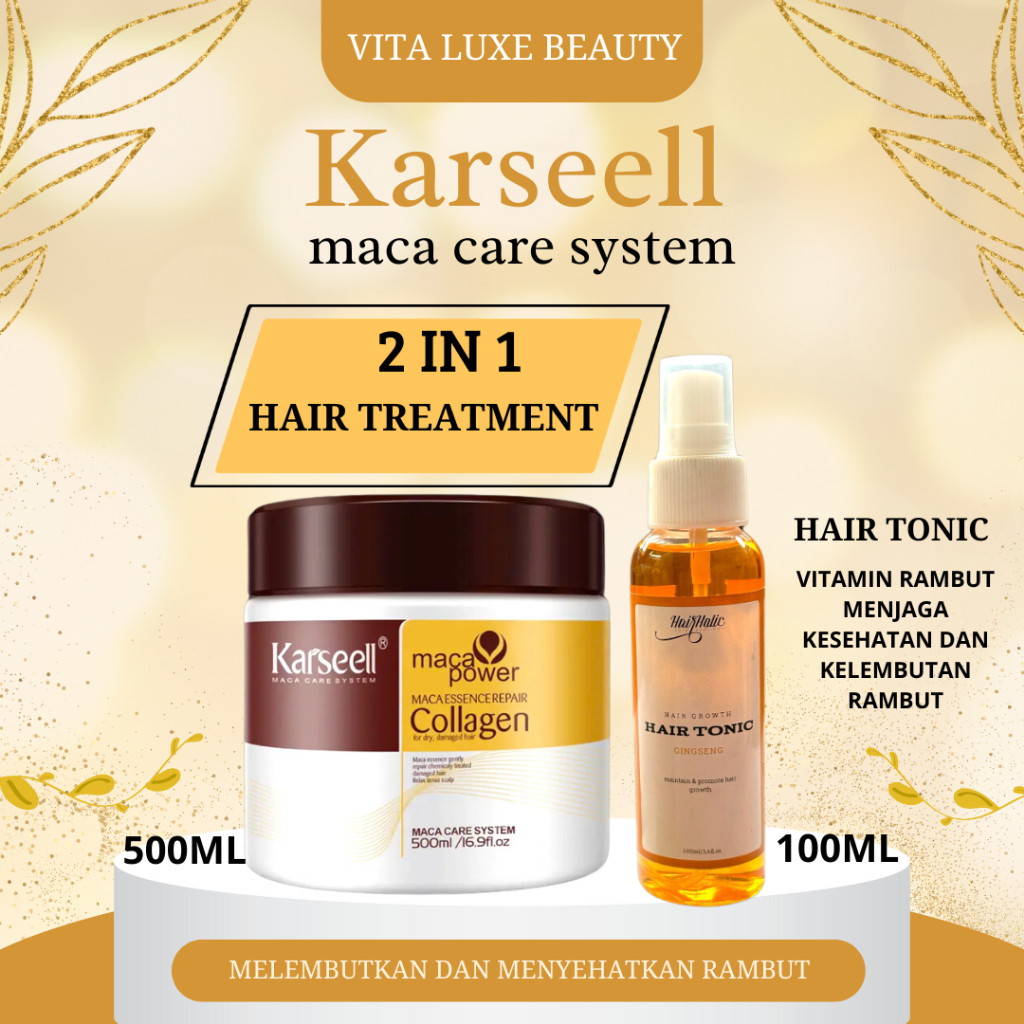 Jual {COD} 2IN1 HAIR TREATMENT KARSEELL Collagen Hair Mask Keratin ...