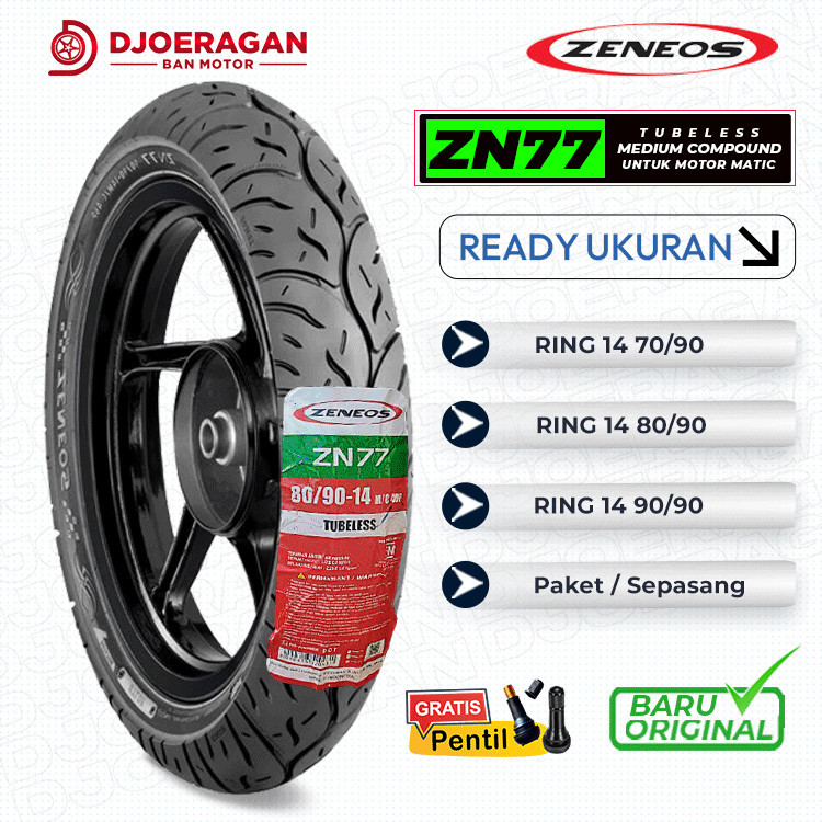Jual SEPASANG / SATUAN BAN MOTOR MATIC ZENEOS ZN77 Ring 14 TUBELES ...