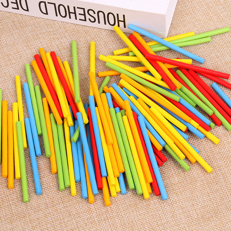 Jual 100Pcs/set Colorful Bamboo Counting Sticks Mathematics Montessori ...