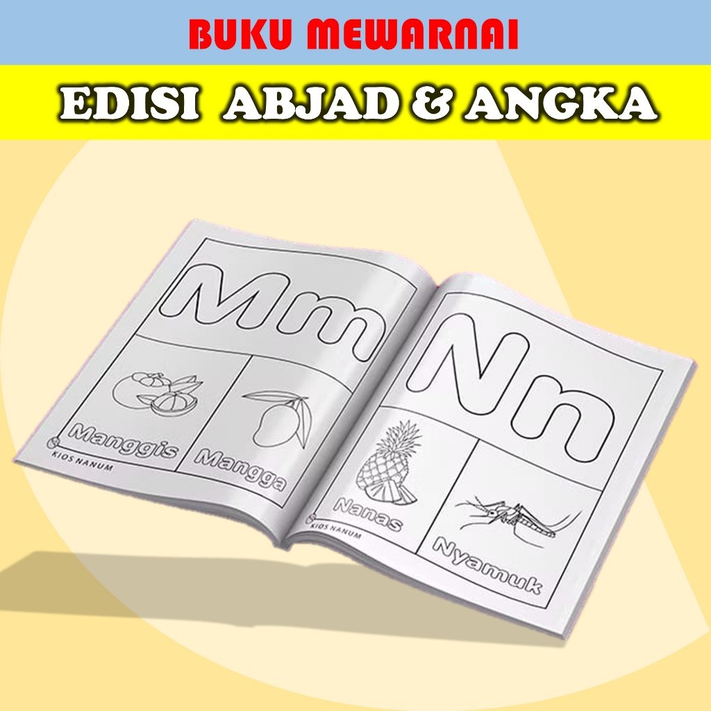 Jual Buku Gambar Mewarnai Seri Abjad Huruf Alfabed dan Angka - Buku ...