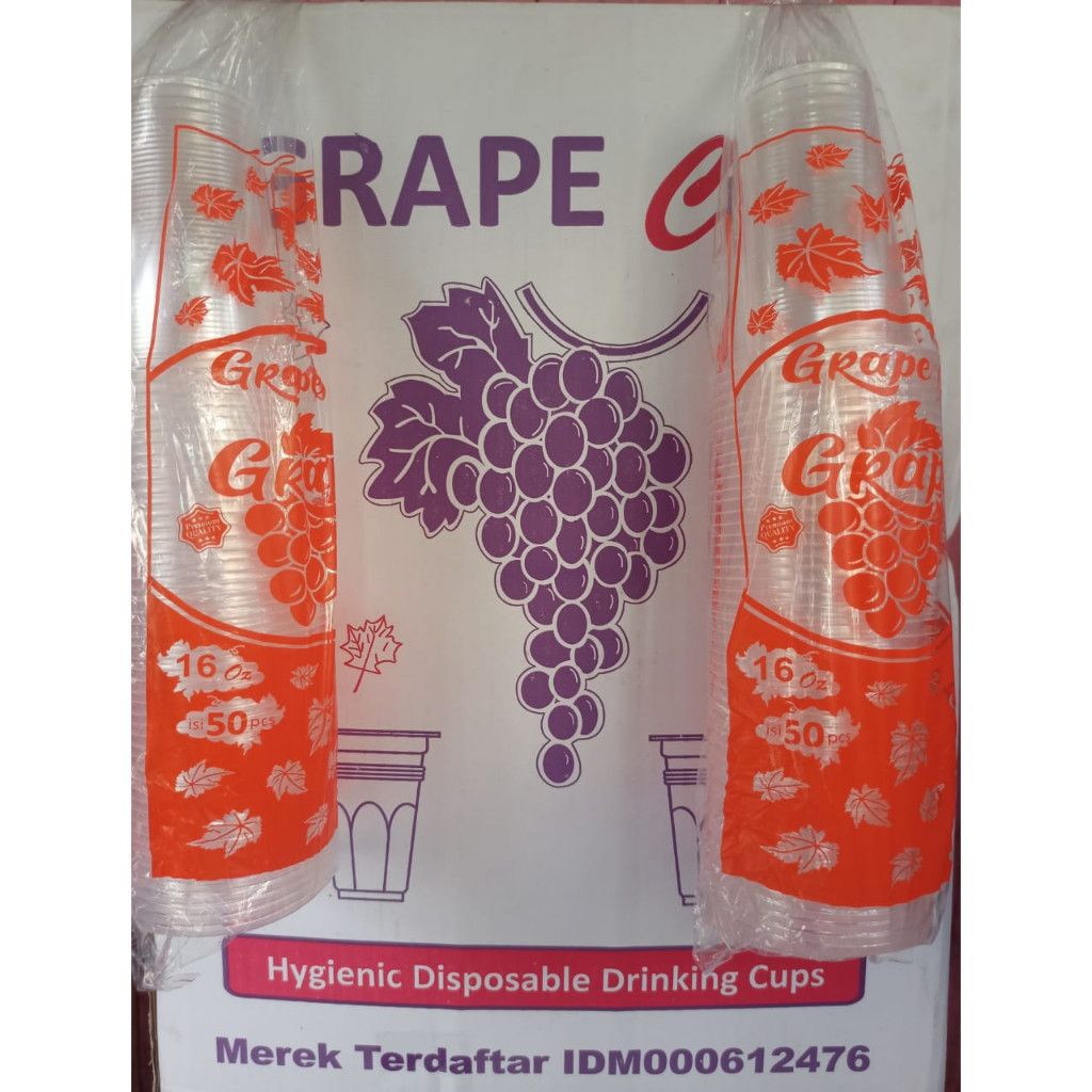 Jual GELAS PLASTIK 16OZ ISI 50PCS GELAS OZ BENING GELAS CUP ES UKURAN ...