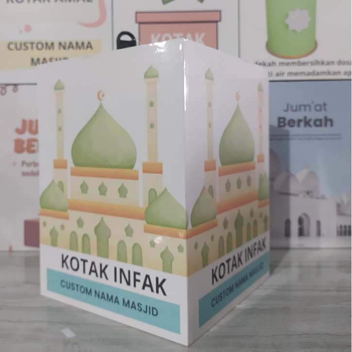 Jual Kotak Amal Infaq Motif Masjid Celengan Target Kunci Ukuran Jumbo ...
