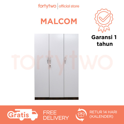 Jual Fortytwo Lemari Pakaian 3 Pintu/Wardrobe - Malcom 3 Door Putih Salju | Shopee Indonesia