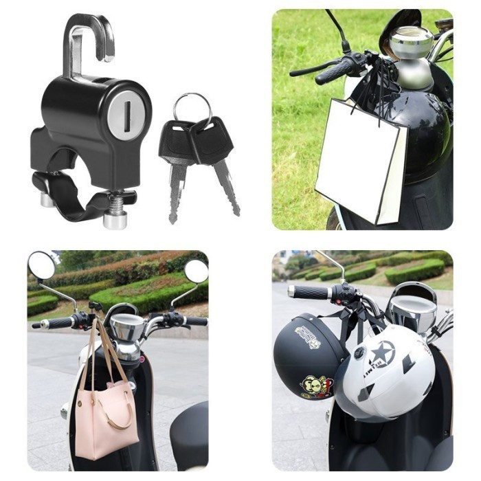 Jual Gembok Helm Tas Stang Sepeda Motor Handle Bar Lock Kunci Helmet ...