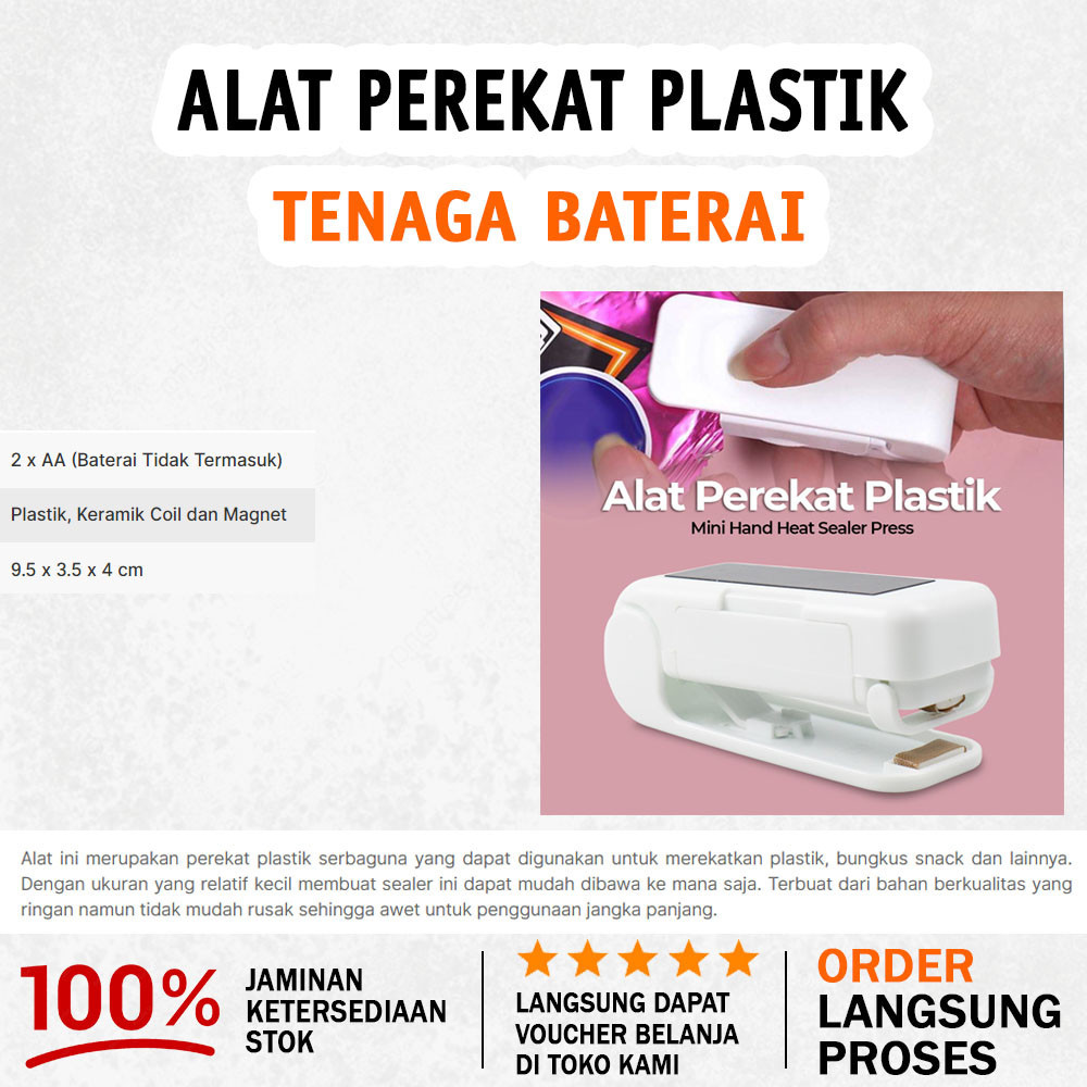 Jual Alat Perekat Plastik / Sealer Press Plastic Mini & Portable Hand ...