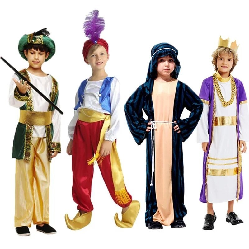 Jual Aladdin Hinduism Kids Arab Arabian Costume Middle East Costume Robe Boy Child Prince ...