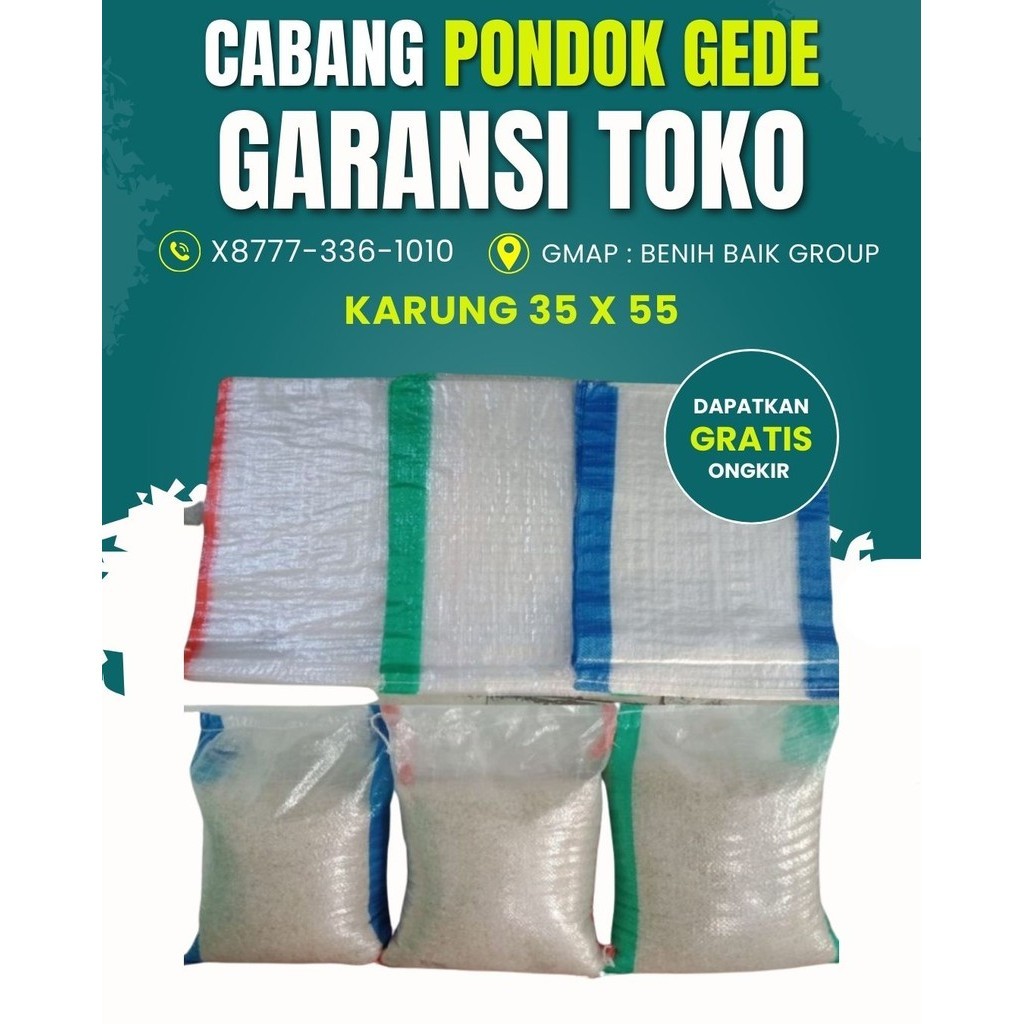 Jual 35 x 55 cm Karung Beras Polos Transparant 10 Kg 35x55 cm Krung ...