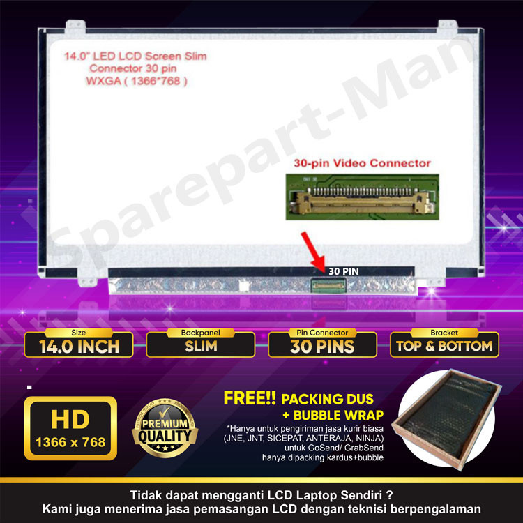 Jual LCD LED Laptop Asus A450L A450LC 14 inch Slim 30 pin | Shopee ...