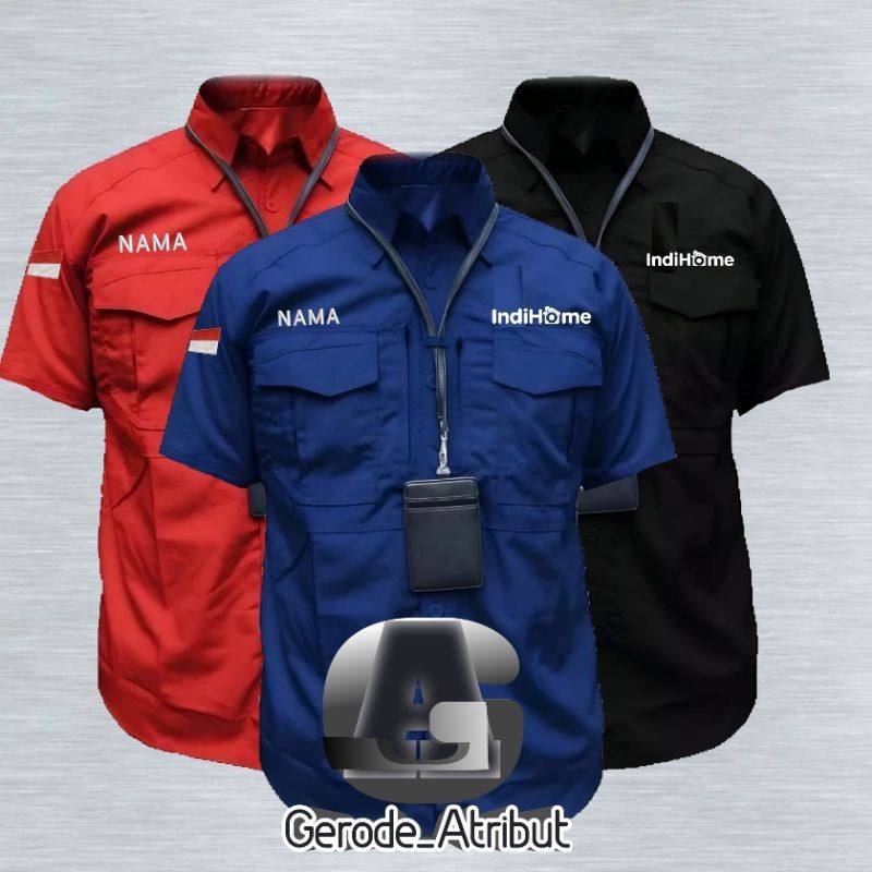 Jual kemeja mtek indihome / kemeja indihome / baju kemeja indihome ...