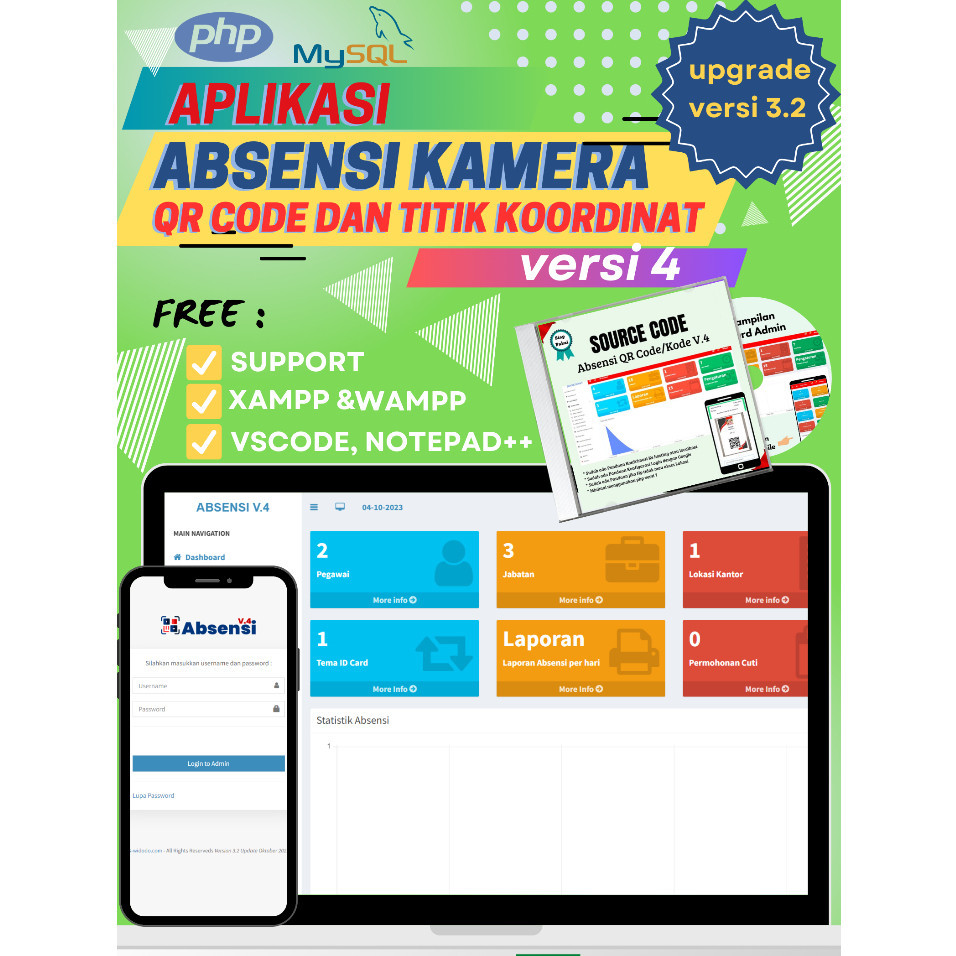 Jual Source Code Absensi.v4 Qr code dan Lokasi berbasis web | Shopee Indonesia