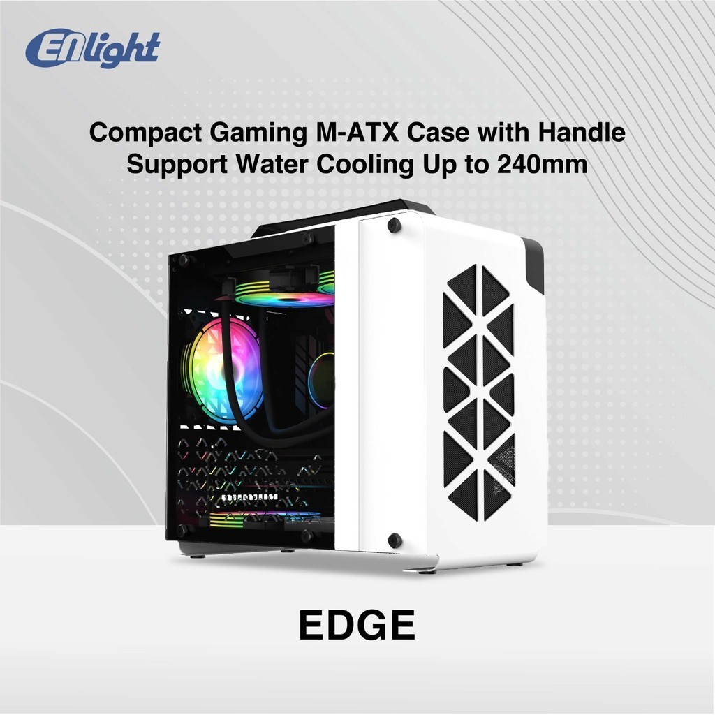 Jual Casing PC Enlight EDGE (M-ATX) 3.5"x1/ 2.5"x2 / USB 2x2/ USB 3x1 ...