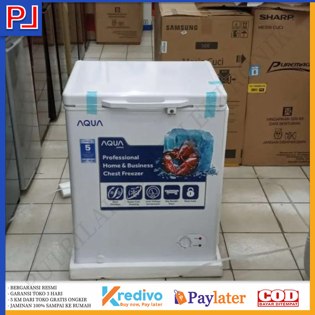 Jual Chest Freezer Box AQUA AQF 100 W Low Watt 100 Liter Garansi Resmi ...