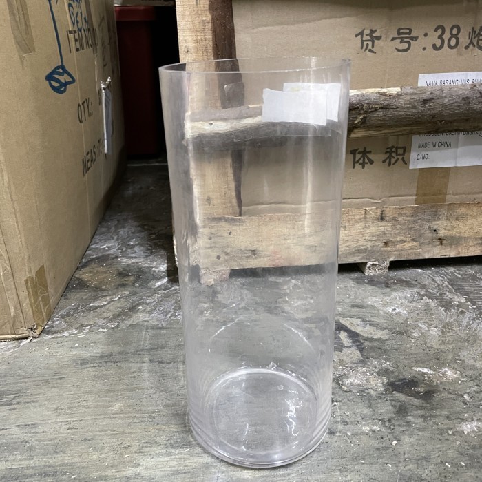 Jual VT-1230 Vas Bunga Kaca Tinggi 30cm Lebar 12cm Tabung Murah ...