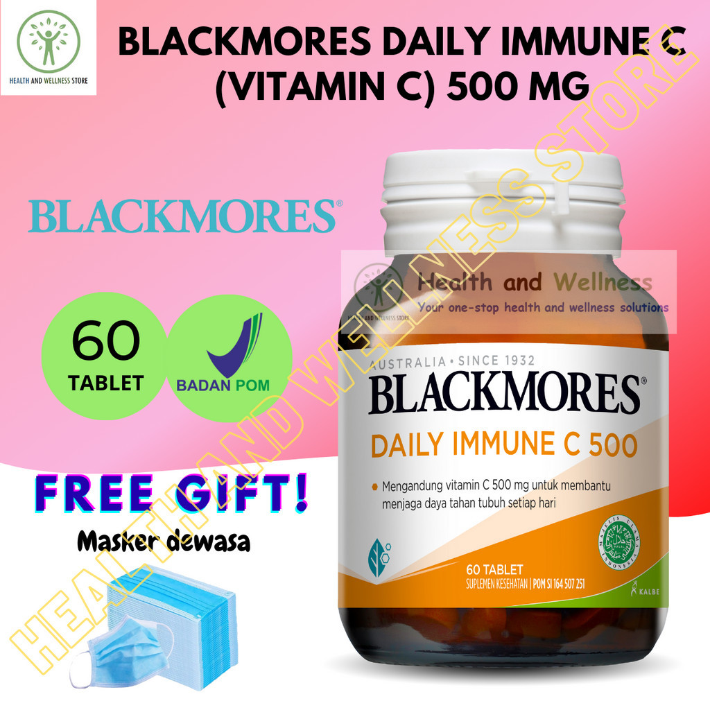 Jual BLACKMORES DAILY IMMUNE C VITAMIN C 500 MG 60 TABLET VIT C IMUN TUBUH | Shopee Indonesia
