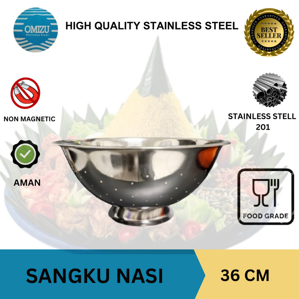Jual sangku nasi stainless asli 36cm "golden horse" | Shopee Indonesia