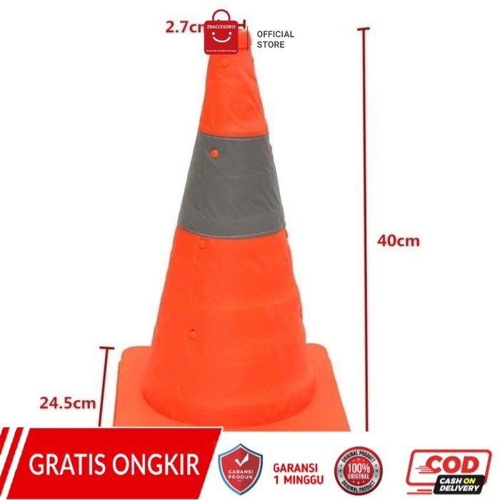 Jual Foldable Traffic Cone Emergency Kerucut Segitiga Lipat Mobil 45CM 90CM | Shopee Indonesia