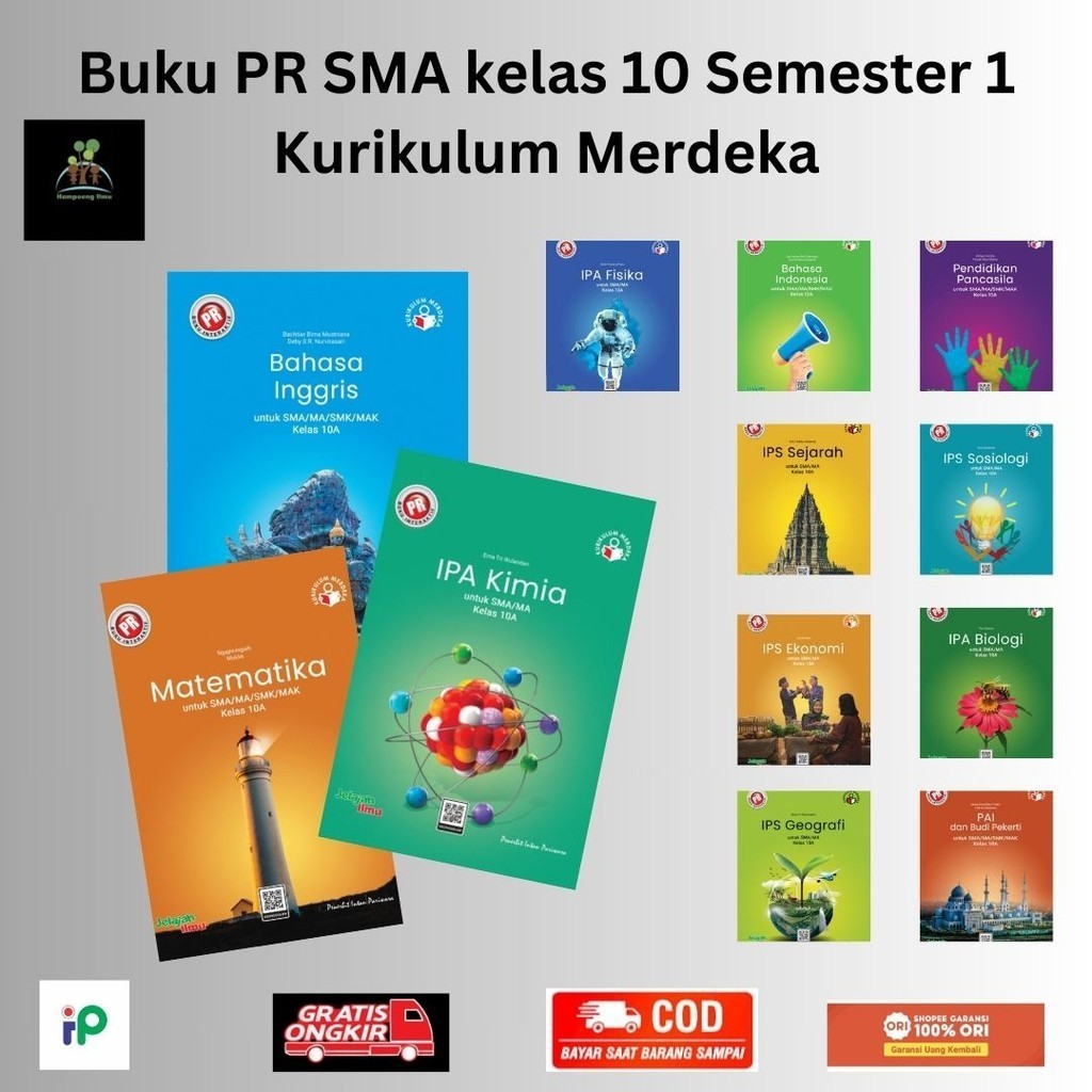 Jual Buku Pr/LKS SMA Kurmer Kelas 10/X Semester 1&2 Kurikulum Merdeka Intan pariwara Tahun 2024 ...