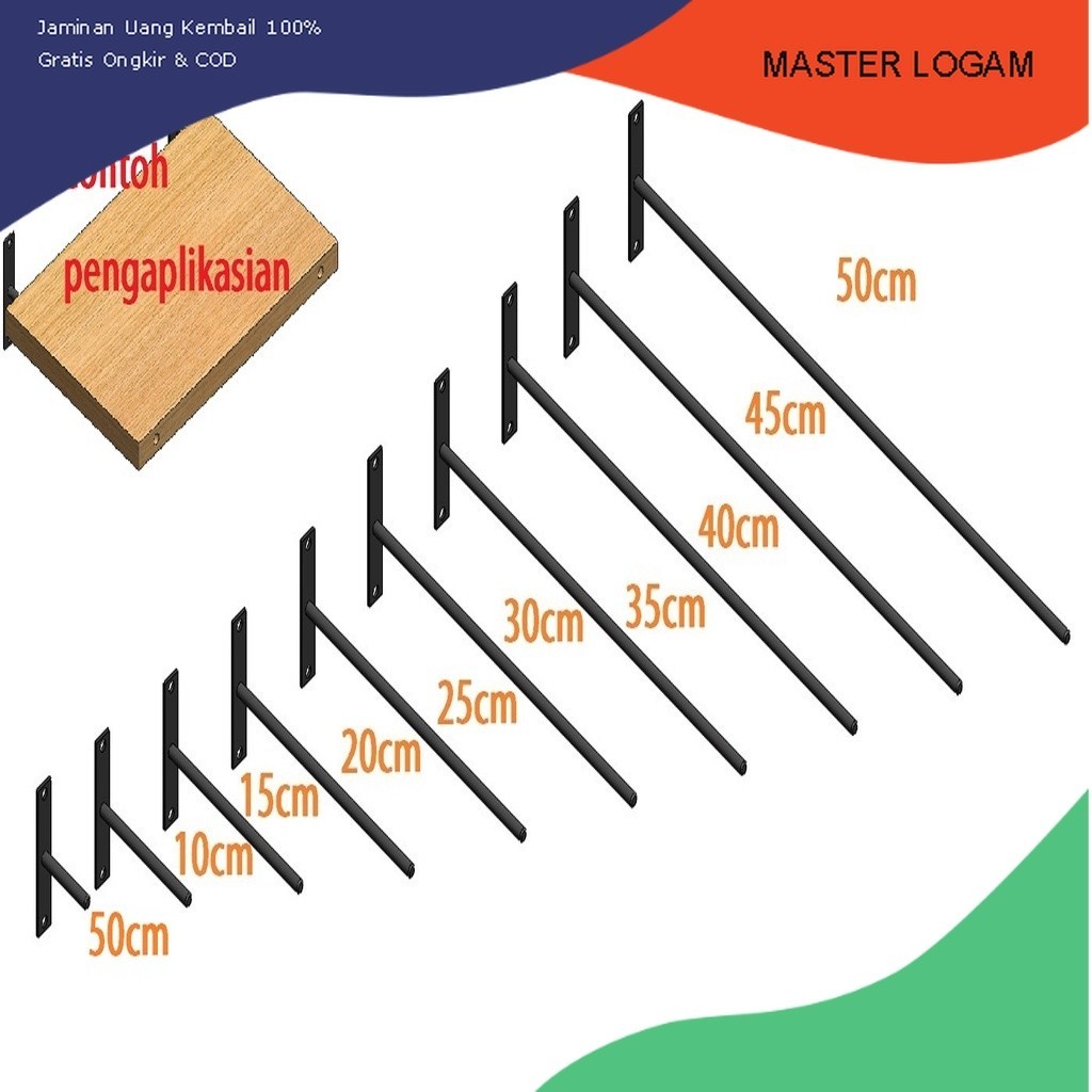 Jual dudukan papan besi as lurus tempel dinding | Shopee Indonesia