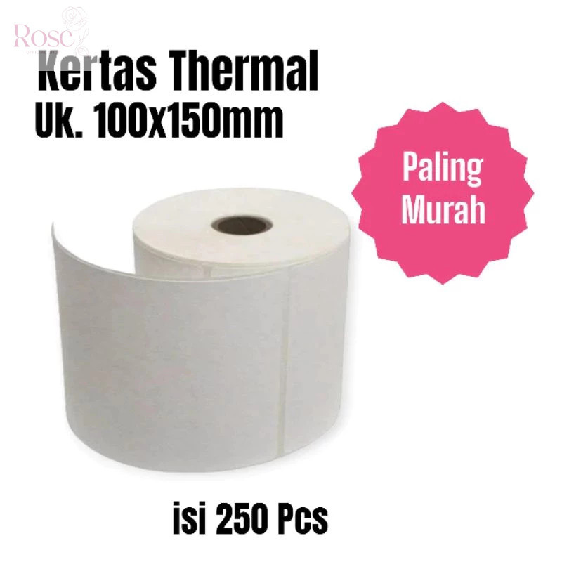 Jual {ROS} Kertas Label Thermal Sticker Barcode Roll ukuran A6 ...