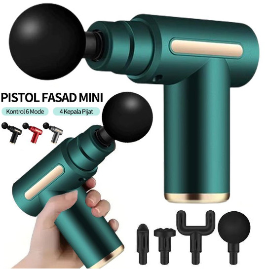 Jual Alat Pijat Otot Mini Elektrik Genggam Massager Gun 4in1 dengan ...