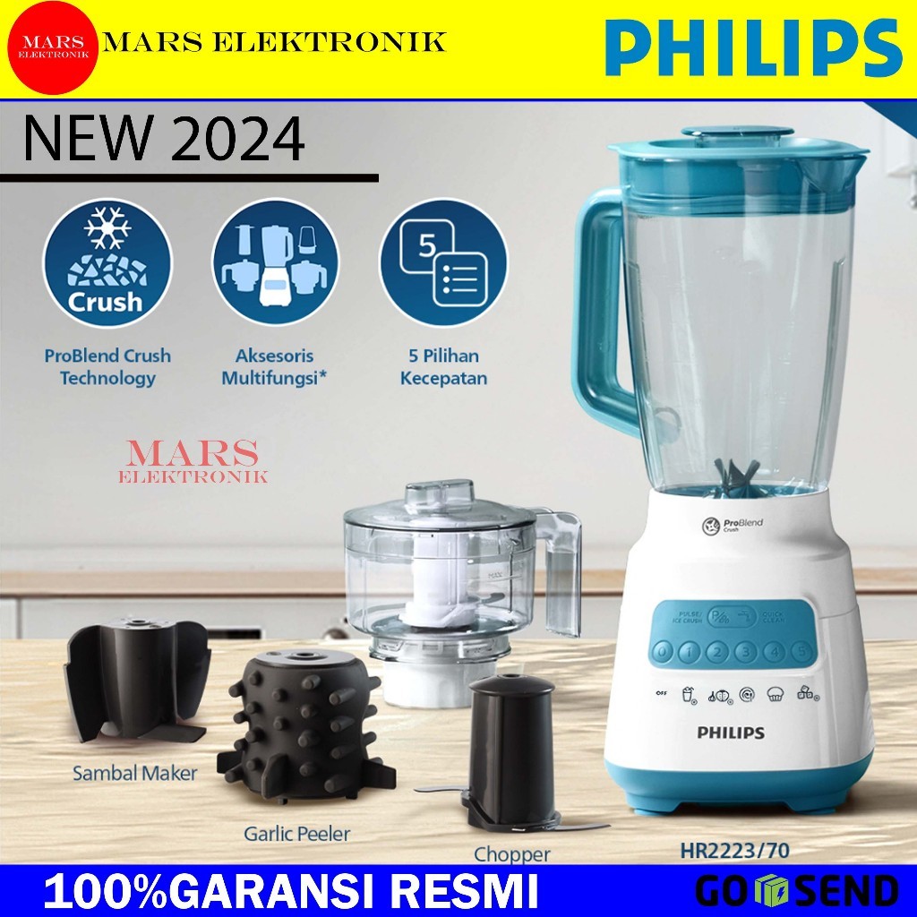 Jual [ COD READY ] BLENDER PHILIPS HR-2223 / 70 - SAMBAL MAKER - 4 IN 1 ...