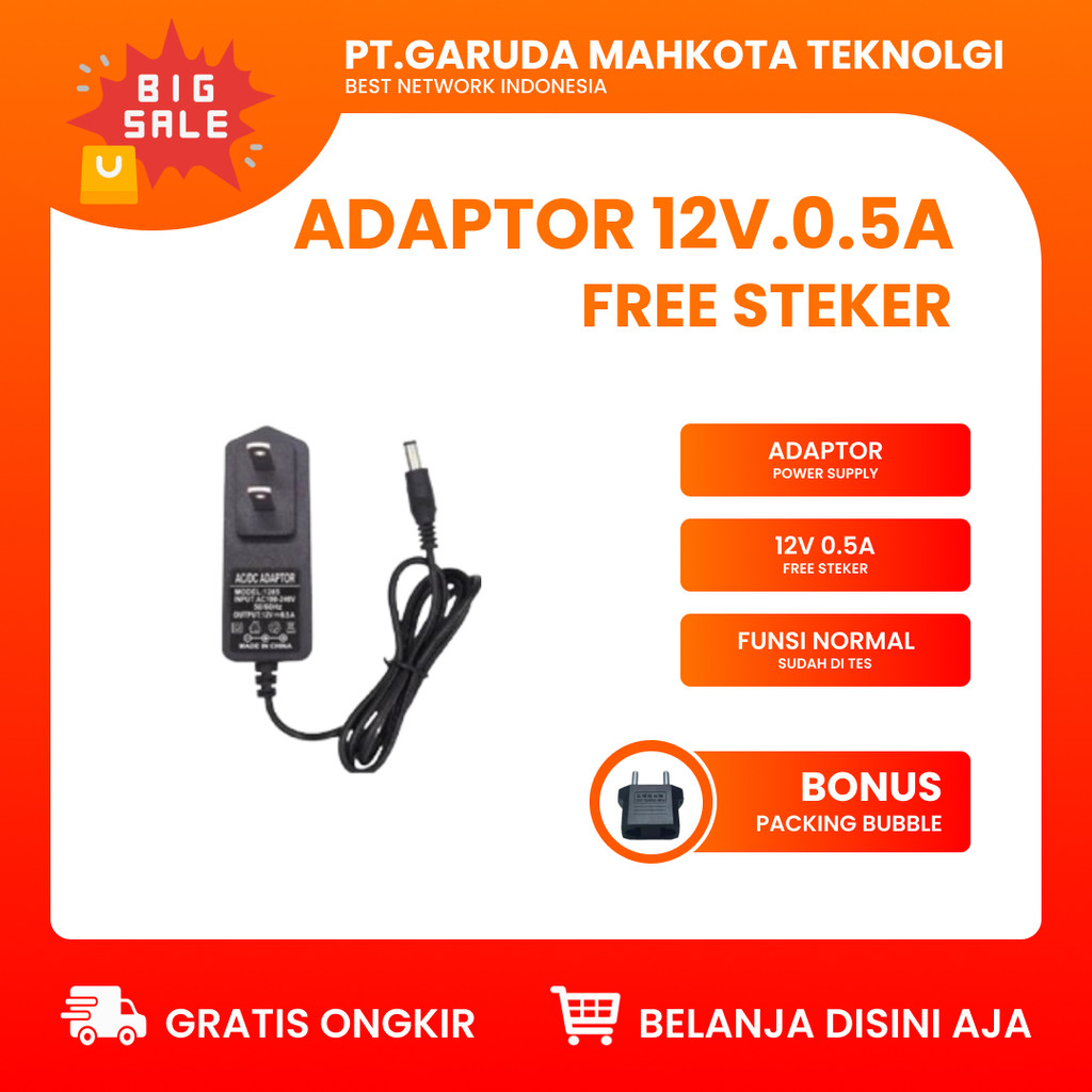 Jual ADAPTOR 12V 0.5amp BEKAS-COCOK UNTUK CCTV-ROUTER-MAINAN ANAK ...