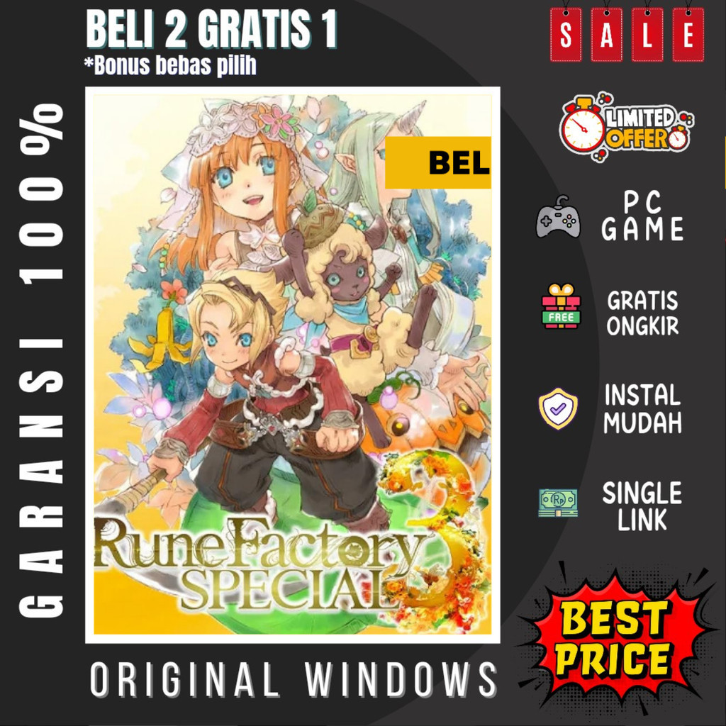 Jual RUNE FACTORY 3 SPECIAL - GAME PC - GAME LAPTOP - PC GAMES - BELI 2 GRATIS 1 - ORIGINAL ...