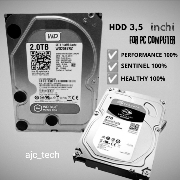Jual Hardisk / HDD PC/Cctv 2Tb sata 3.5" internal SGT/WD HARD DISK | Shopee Indonesia