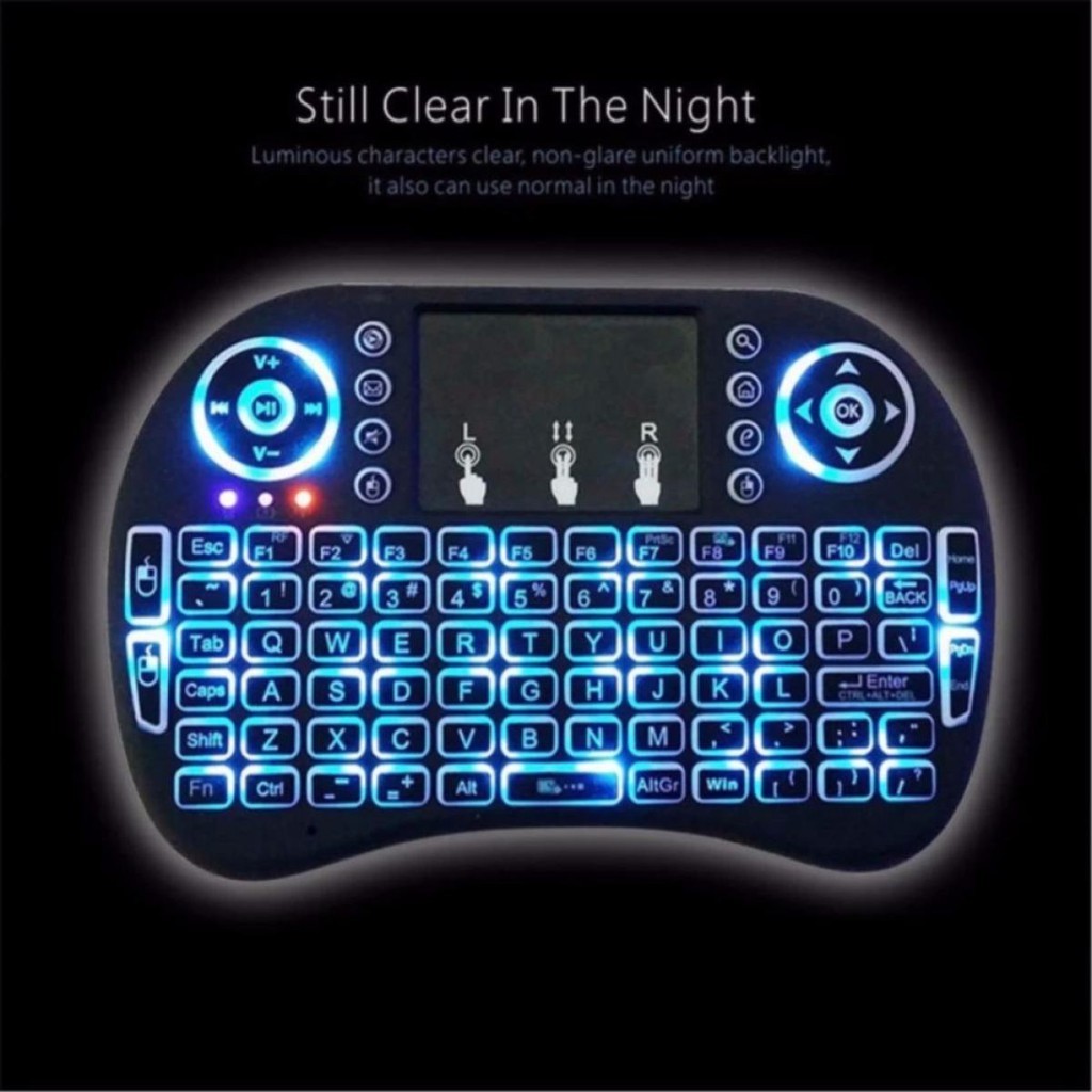 Jual Wireless keyboard mini Keyboard Wireless mini i8 RGB | Shopee ...