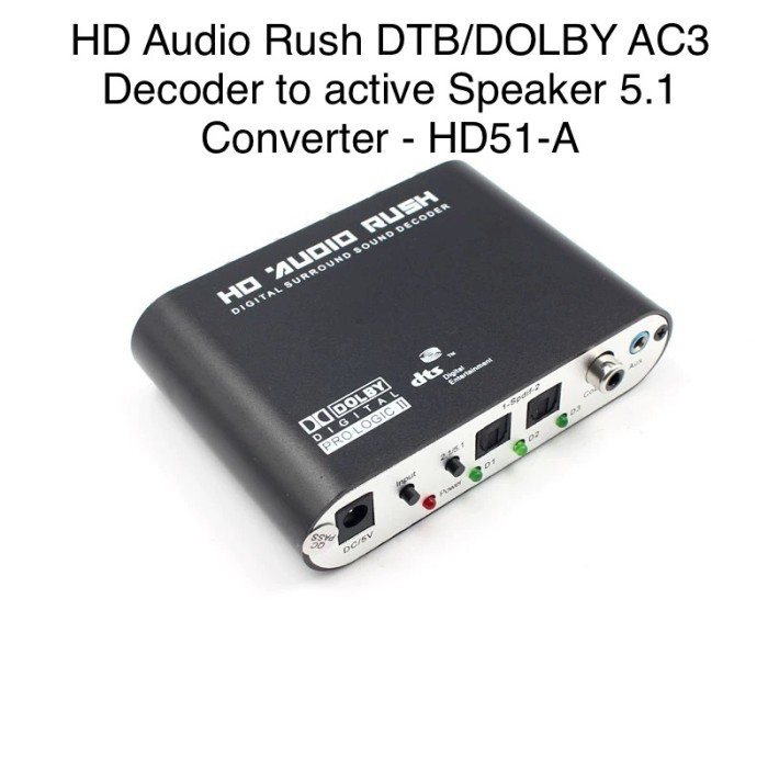 Jual HD AUDIO RUSH DTS / Dolby AC3 Decoder to Active Speaker 5.1 ...