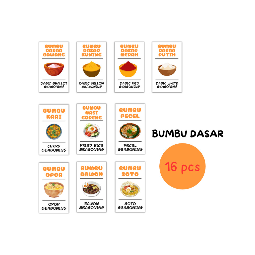 Jual KIM SHOP Paket Label Stiker Bumbu Dapur Teh Kopi Minyak Kecap Saus ...