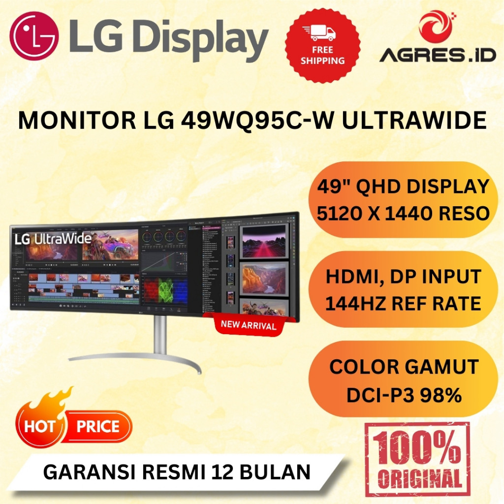 Jual Monitor LG 49" Inch 49WQ95C-W | Curved IPS Panel | Dual QHD Resolution | USB Type-C ...