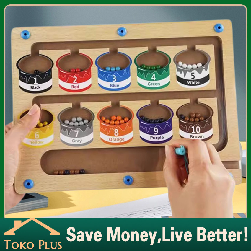 Jual Mainan Sorting Warna Magnet Kayu / klasifikasi Warna Maze ...