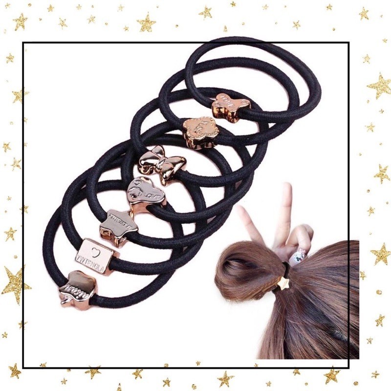 Jual Ikat / Iket / Ikatan Rambut Karet Hitam dengan Hiasan Ikon ...