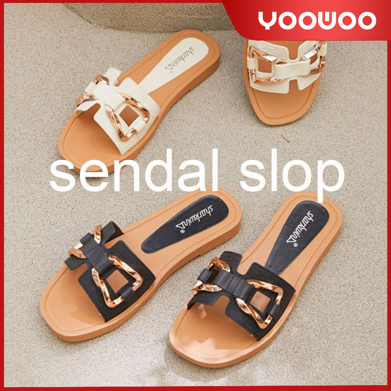 Jual YooWoo Sandal Perempuan Jelly Modern Daily Fashion Slip-On Flat ...