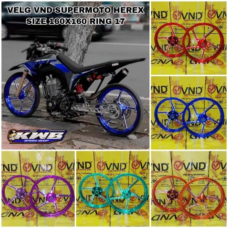 Jual Velg vnd supermoto herex surex crf klx ukuran 160x160 Ring 17 ...