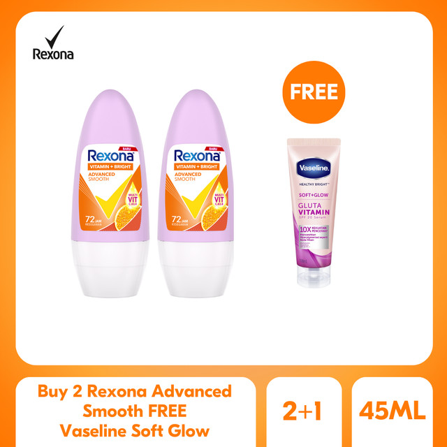 Jual Buy 2 Rexona Advanced Smooth Free Vaseline Soft Glow 100 ml | Shopee Indonesia